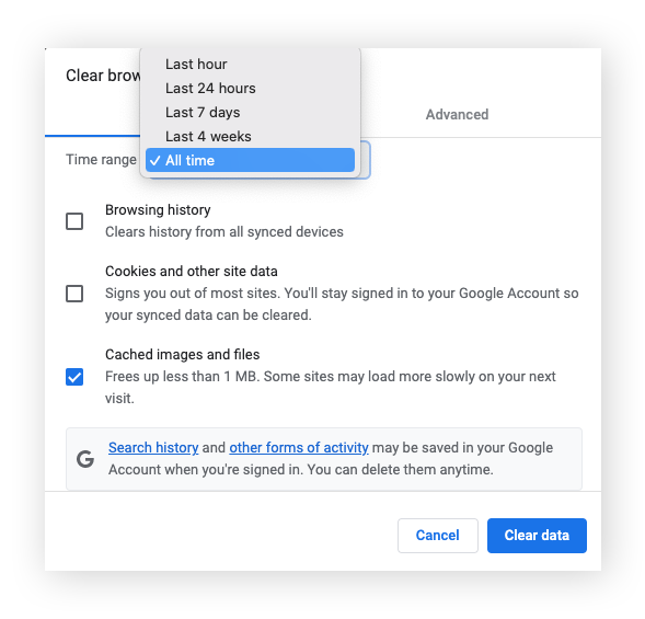 Como limpar o cache no Chrome e outros navegadores