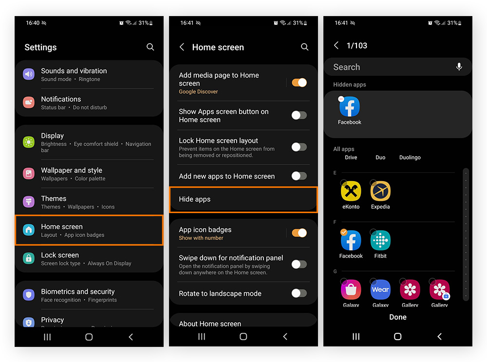 Guide pour masquer des applications sous Android