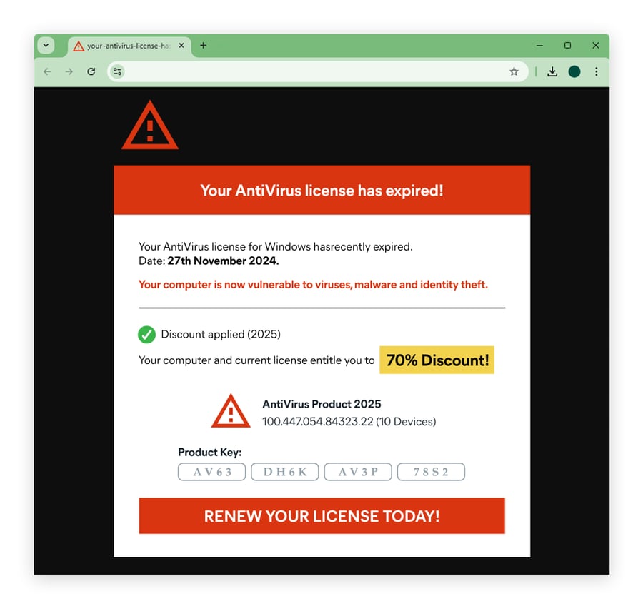 Como identificar e interromper avisos falsos de vírus